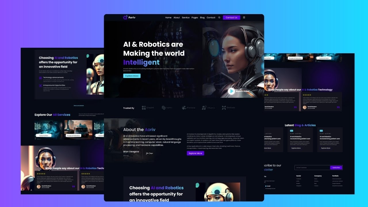 How To Make Modern Website Design html css & JavaScript | AI & Robotics ...