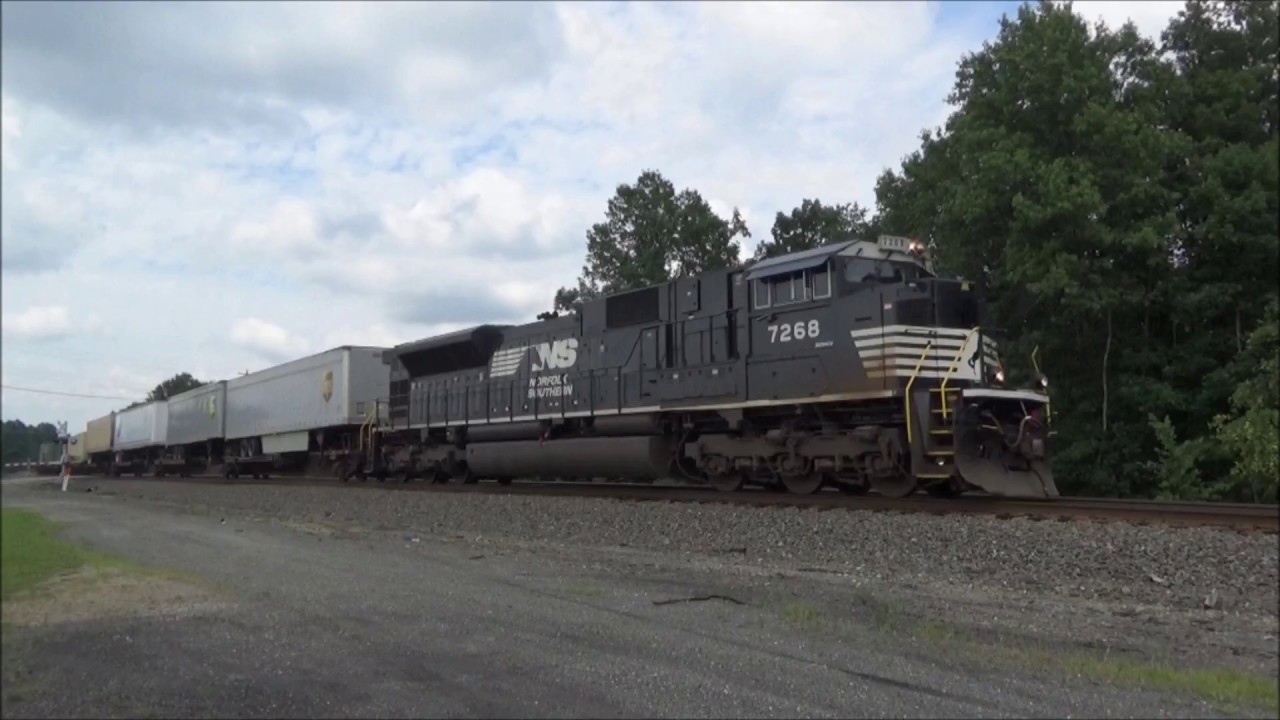 NS 26W Lead By NS SD70ACU #7268 Flying Eastbound In Rootstown Ohio July ...