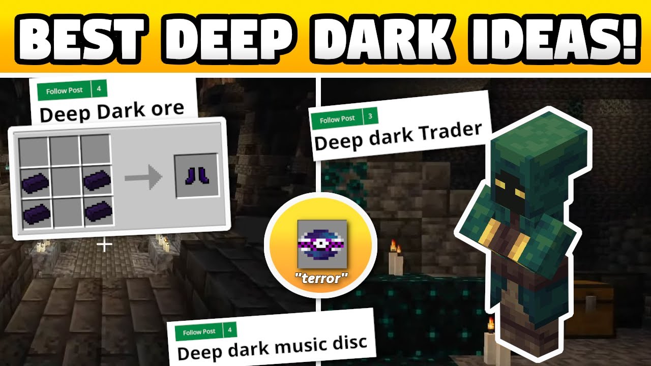 Minecraft 1.19 BEST DEEP DARK IDEAS! (Deep Dark Trader & NEW ORE) The ...