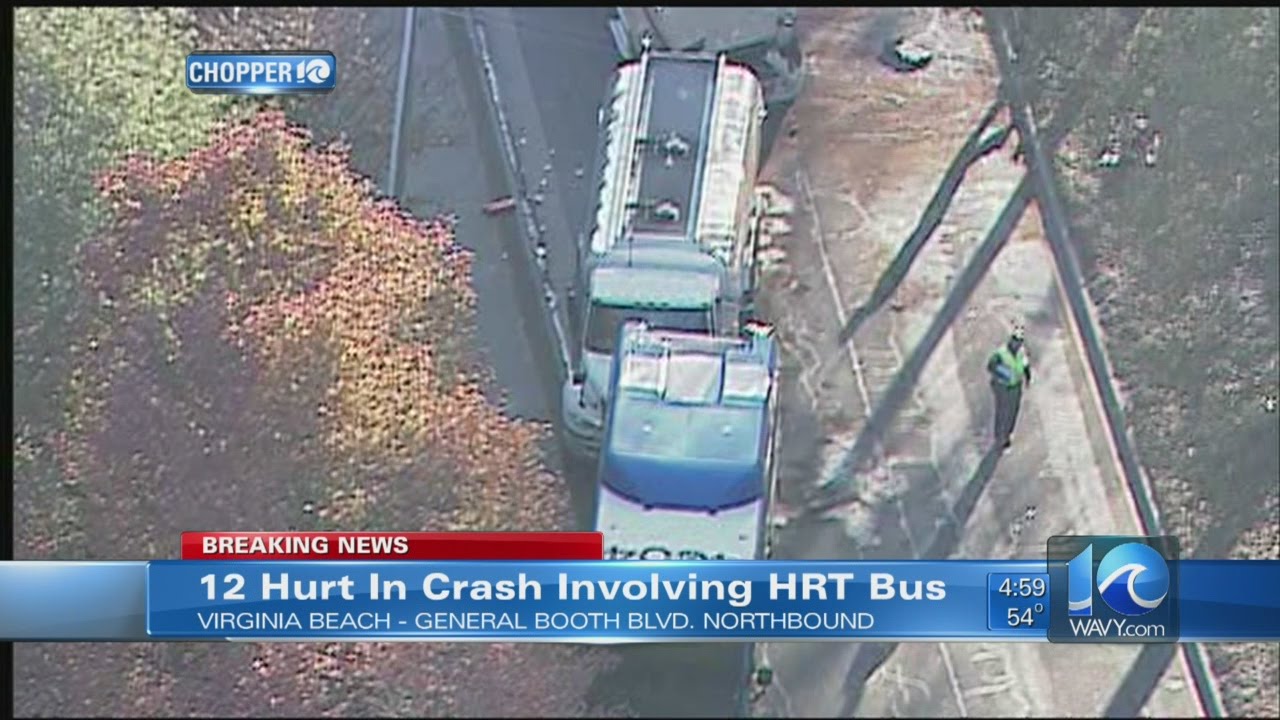 12 injured in HRT bus crash - YouTube