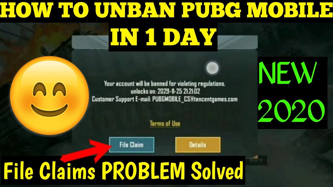 How To UNBAN Pubg Account in 1 Days 2020 | File Claims Problem Fixed ...