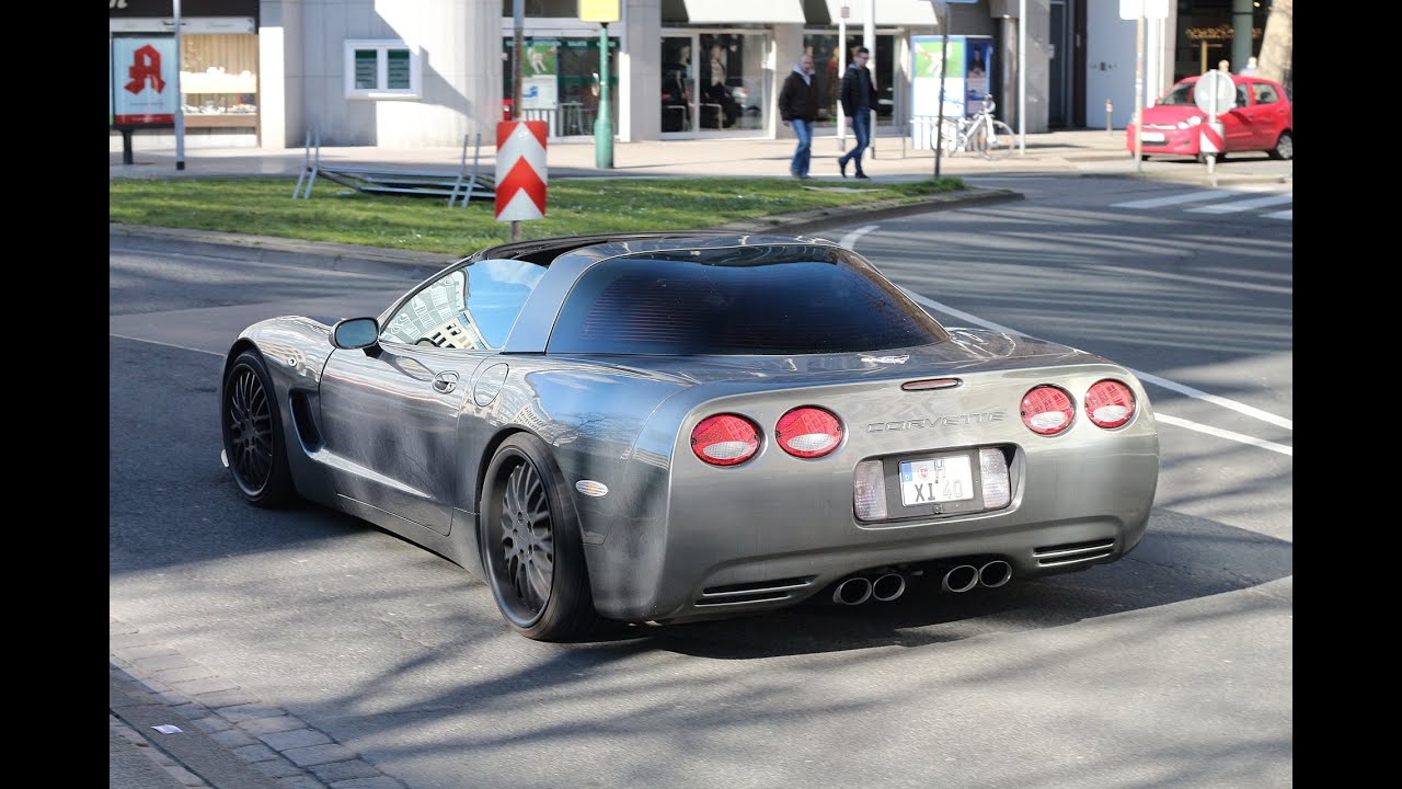 tuned Corvette C5 - BRUTAL loud accelerations and little powerslide ...