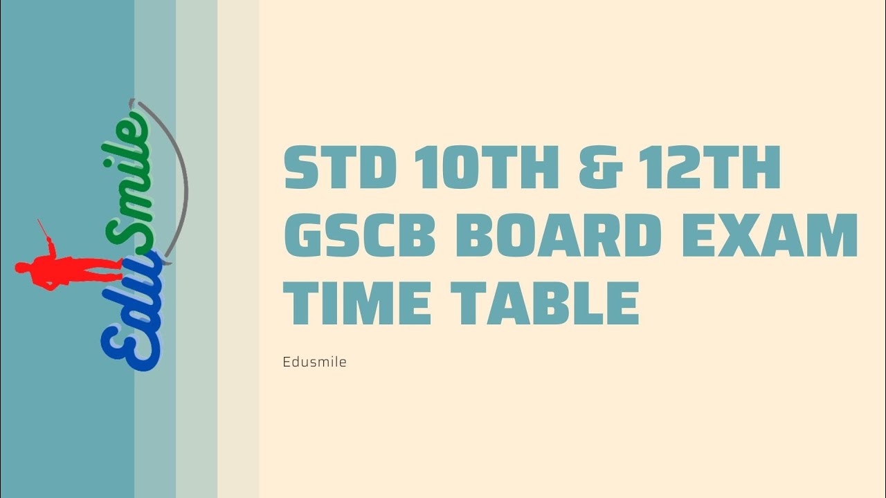 Std 10 & 12 Commerce, Arts & Science Gscb Board Exam Time Table 2023 ...