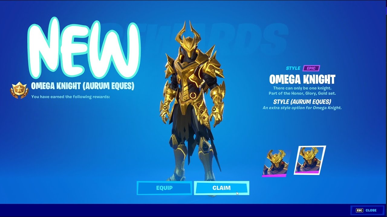 The New Golden Omega Knight Skin Fortnite (Gold Omega Knight Pack ...