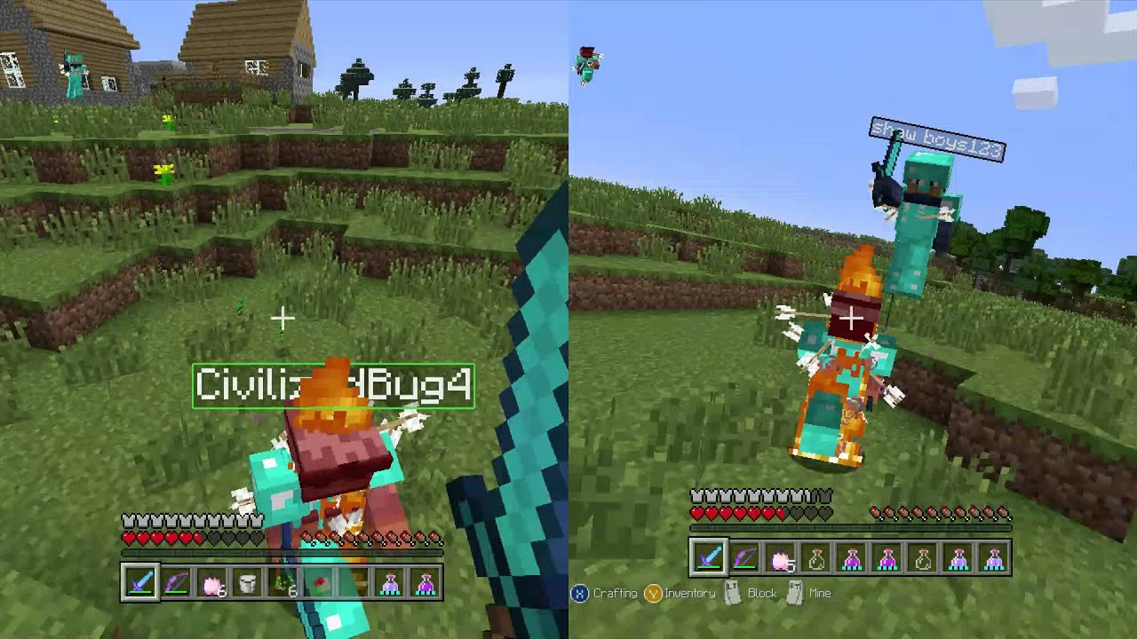 Minecraft Xbox 360 Kohi PvP - Splitscreen w/Brother - YouTube