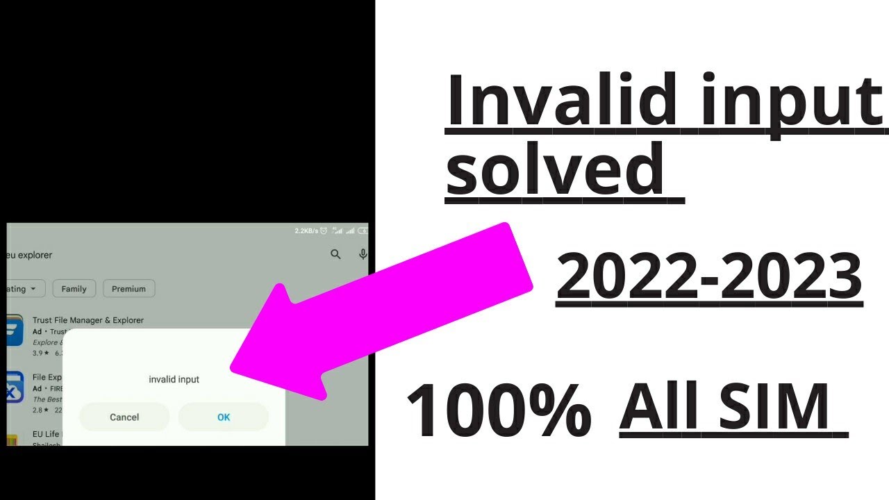 Invalid Input Problem In Mobilehow To Solve Invalid Input In Mobile 2022 Invalidinput Flash