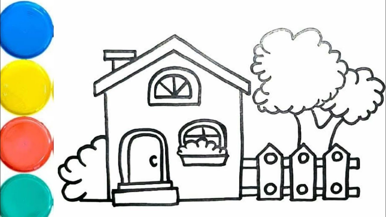 Drawing, Painting, Colouring House for Kids| Art Learn | Magical ...