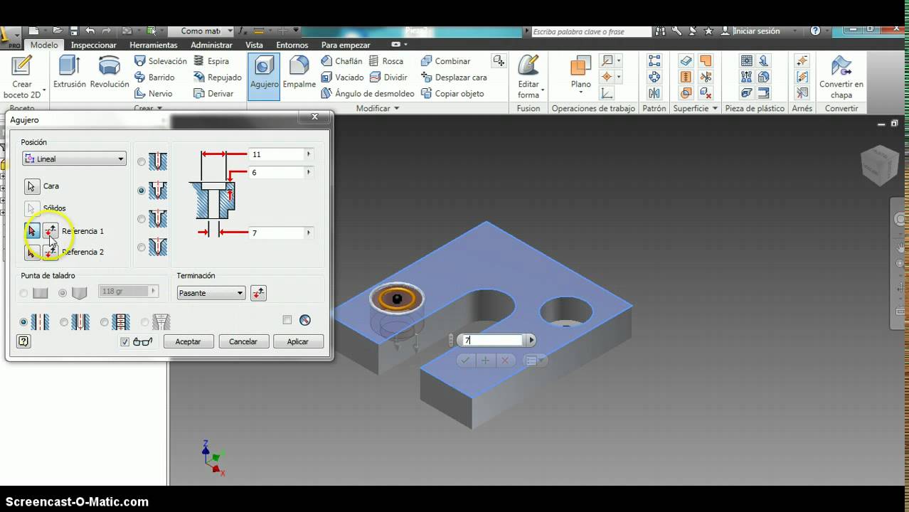 creacion de avellanados cilíndricos - YouTube