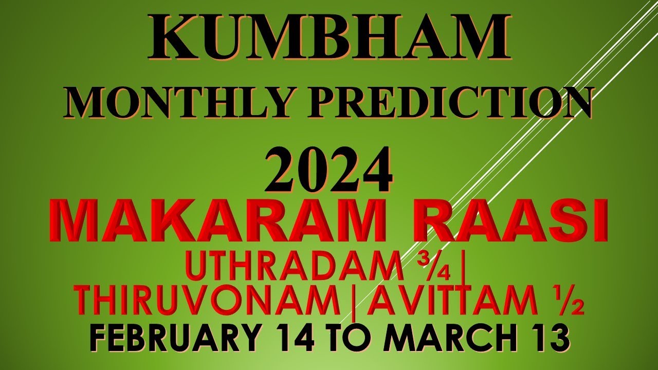 KUMBHAM Monthly Prediction | MAKARAM RASSI | MAKARAM MONTHLY ASTROLOGY | HOROSCOPE - YouTube