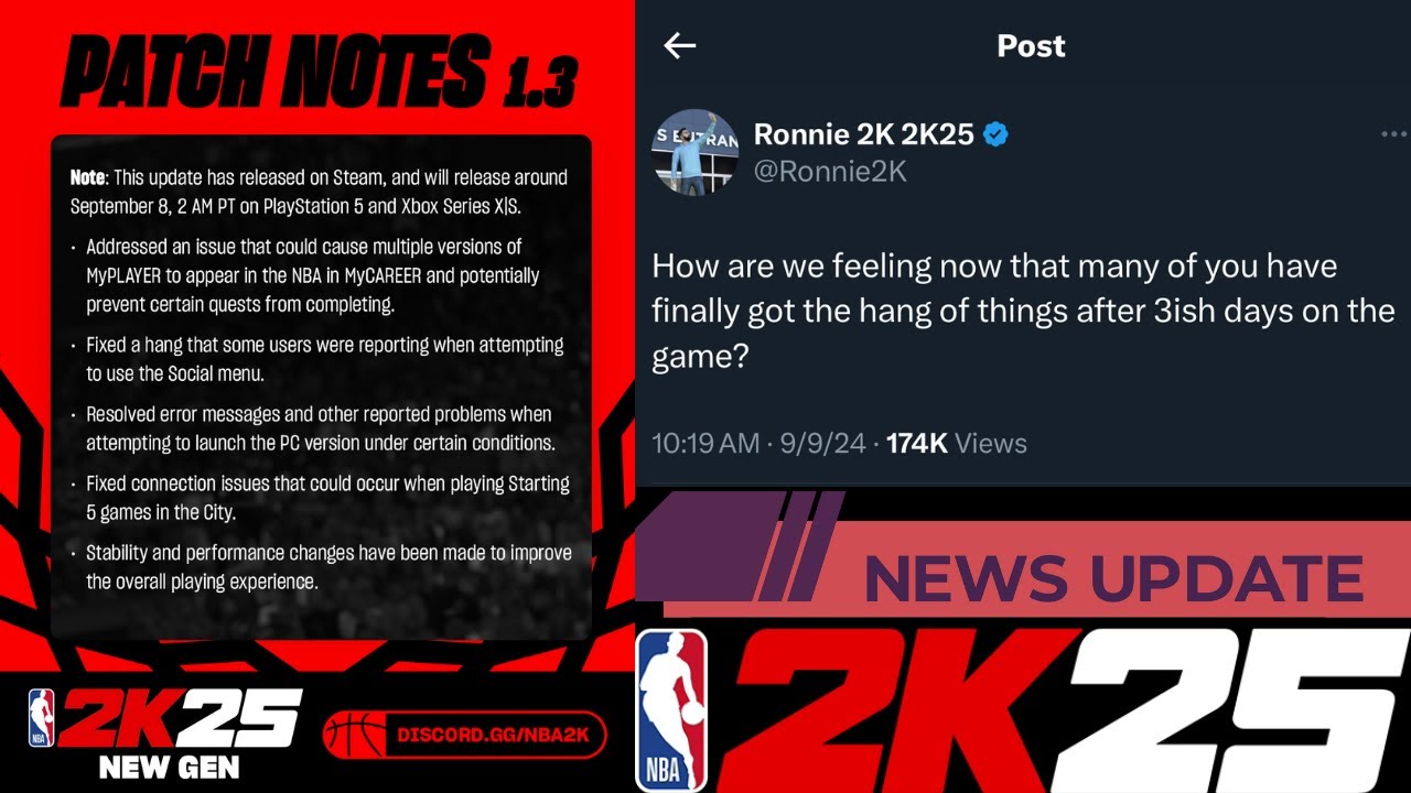 NBA 2K25 News Talks Community & Patch Notes 1.3 - YouTube
