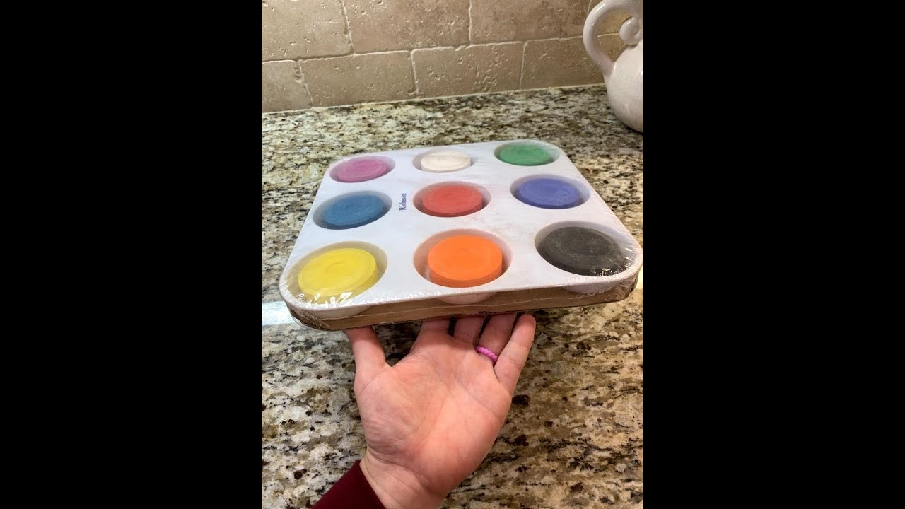 Sax Non-Toxic Giant Tempera Paint Cakes with Tray - 2 1/4 x 3/4 inch ...