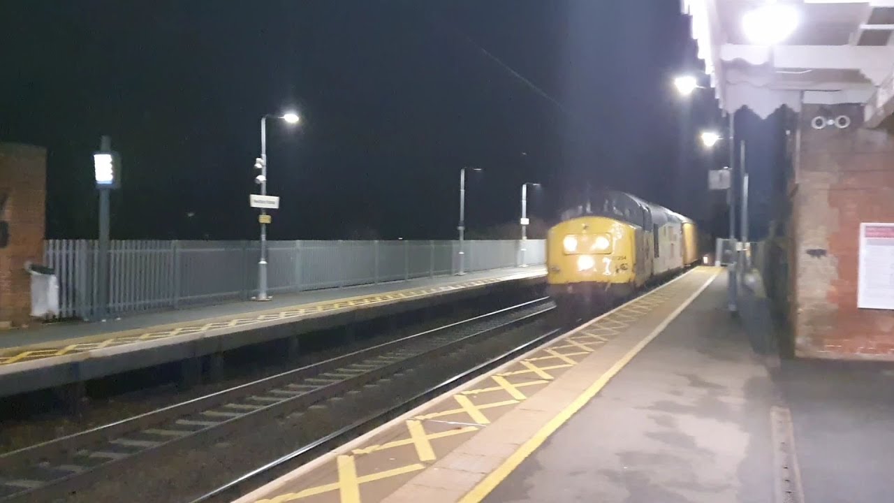 Trains at speed at night, passenger, frieght, network rail ...