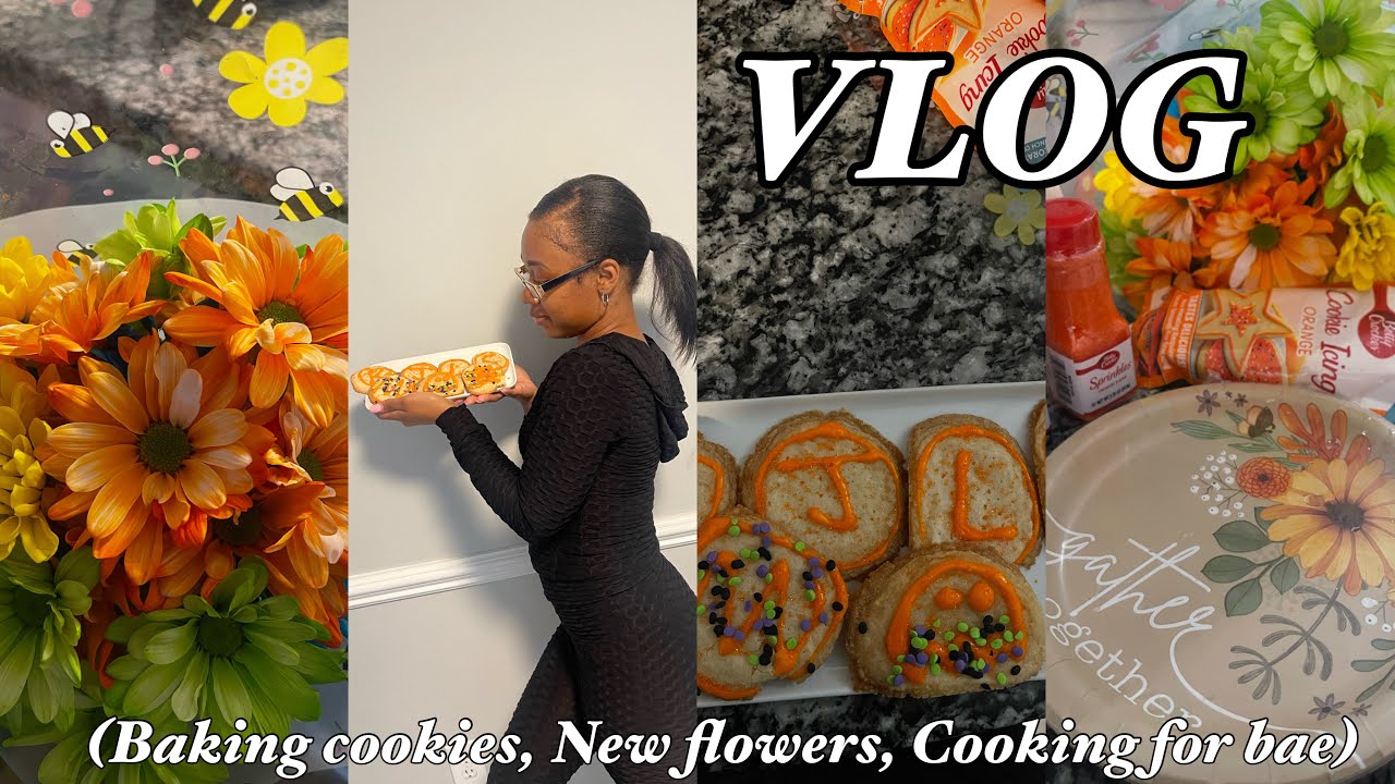 VLOGTOBER DAY 2 | THE ULTIMATE FALL VLOG (Baking Cookies, New Flowers ...