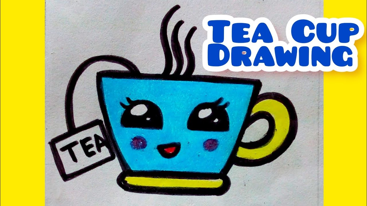 Easy And Simple Tea Cup Drawing For Kids Steps By Step - YouTube