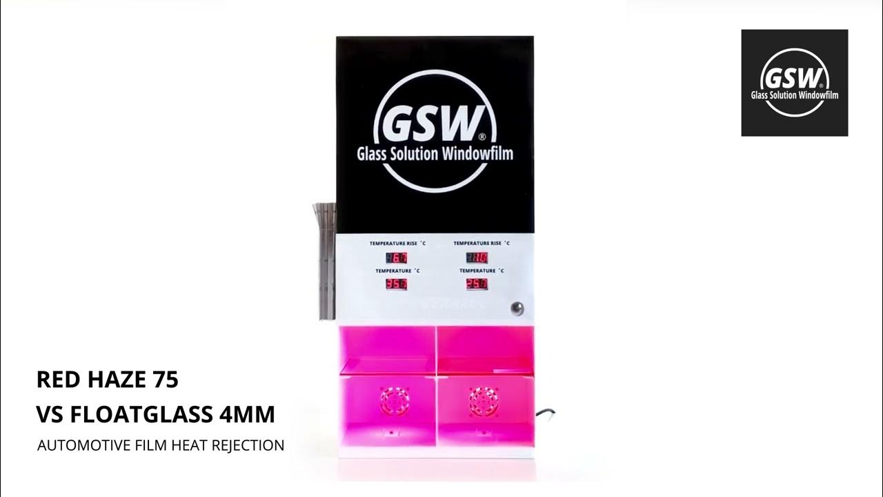Chameleon auto raamfolie GSW® RED HAZE 75 - Glass Solution Windowfilm - YouTube