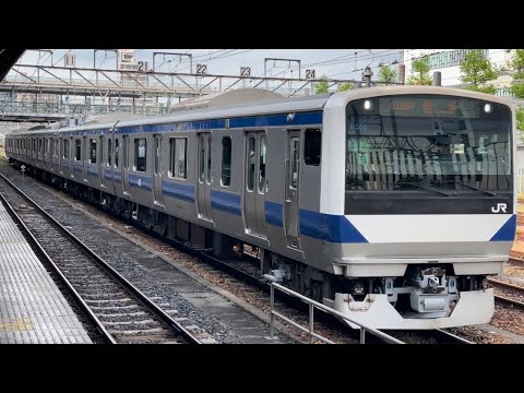 【E531系K555編成5両 KY出場回送（装置保全）】E531系3000番台ｶﾂK555編成が回送電車として宇都宮駅11番線を静かに発車するシーン（回8126M）2024.4.30 ...