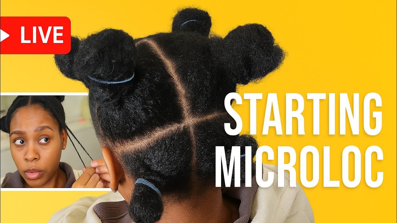 Starting Microlocs LIVE on Natural Hair | Step-by-Step, Sectioning ...