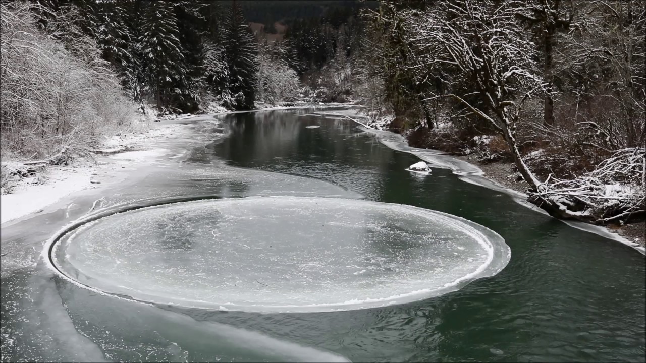 Mysterious Ice Circle Spins in Washington State River - YouTube