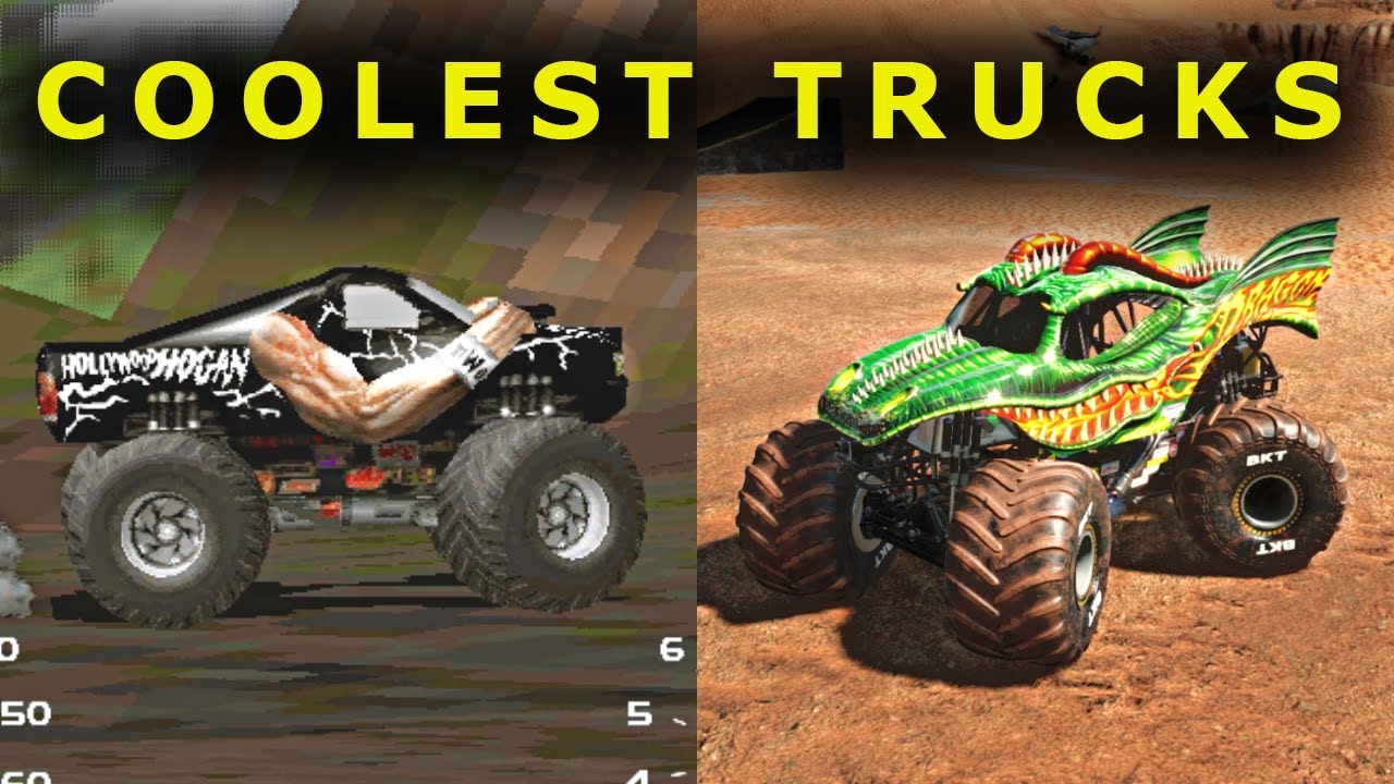 TOP 10 CRAZIEST MONSTER TRUCK DESIGNS from Monster Jam games - YouTube
