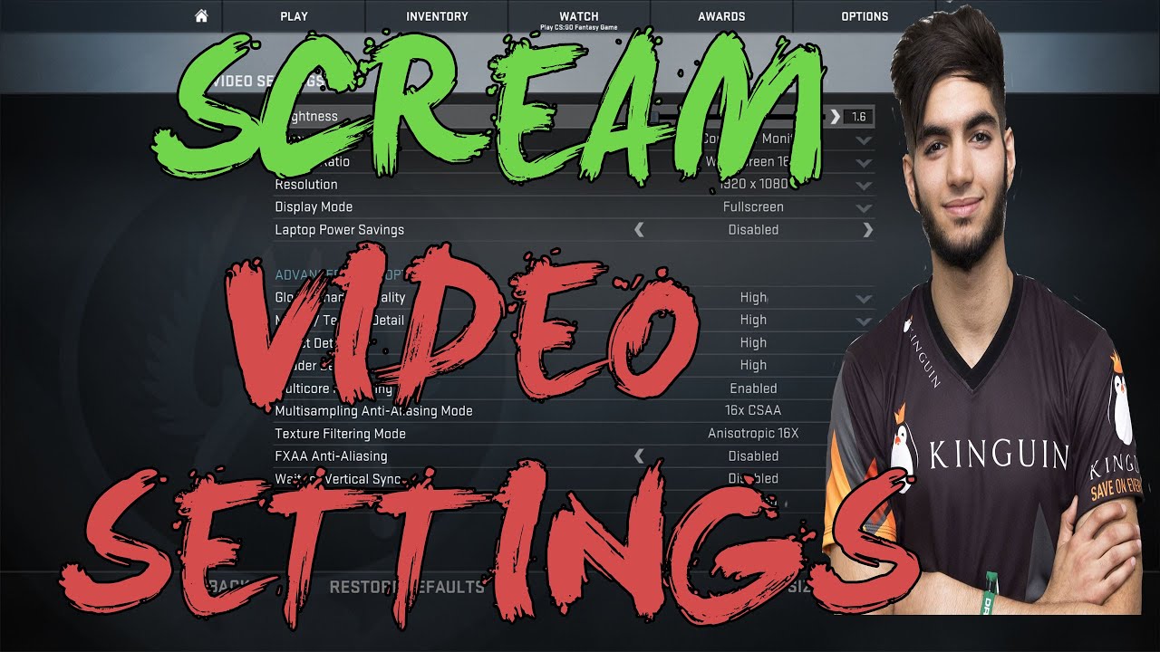 CSGO: G2 ScreaM video settings 2016 - YouTube