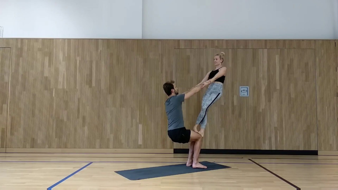 AcroYoga - Shoulderstand - Standing on Thighs - Flag - YouTube