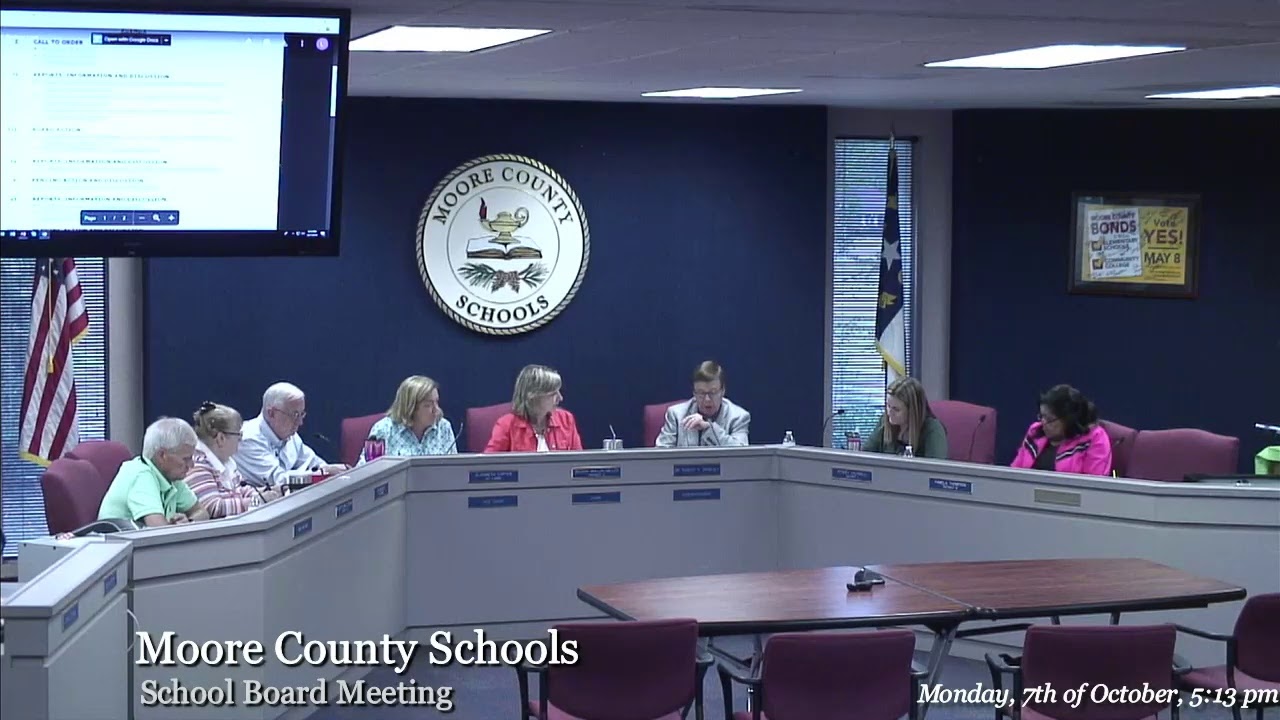 Moore County School Board Work Session 10-7-19 - YouTube