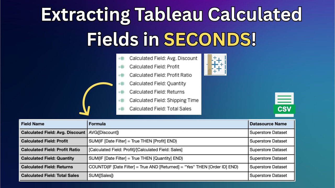 How to Extract Tableau Calculated Fields AUTOMATICALLY in SECONDS ...