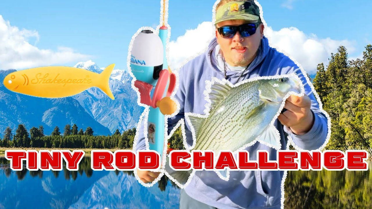 BIG MAN WITH A TINY POLE! (Barbie Rod Fishing Challenge) - YouTube