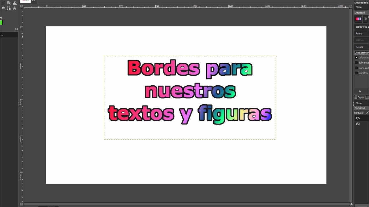 Poner Bordes a palabras, textos y objetos con GIMP// Bordes y contornos ...