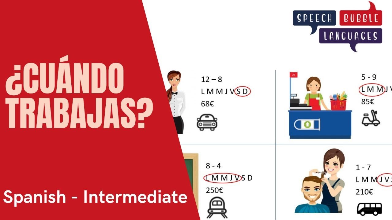 Spanish Level 2 (Intermediate) - ¿Cuándo trabajas?¿Cómo vas al trabajo ...