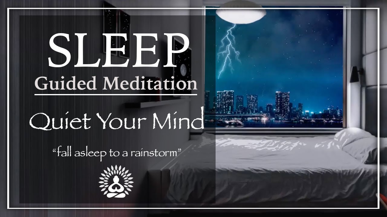 Sleep Talk Down 😴💤 Guided Meditation: Rain & Thunderstorm (Dark Screen @ 45 min) # ...