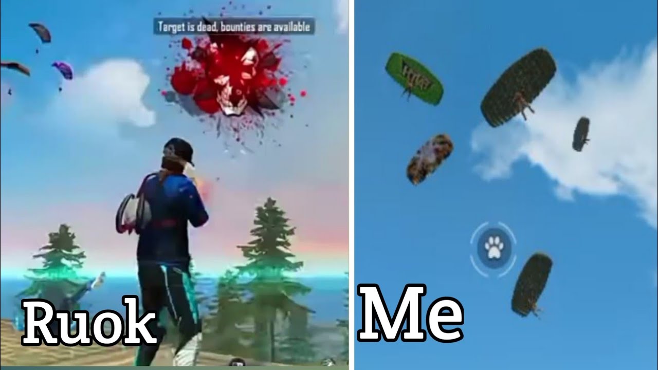 Ruok VS Me | When I see a enemy in sky |Ruok and Me Comparison| Ruok FF ...