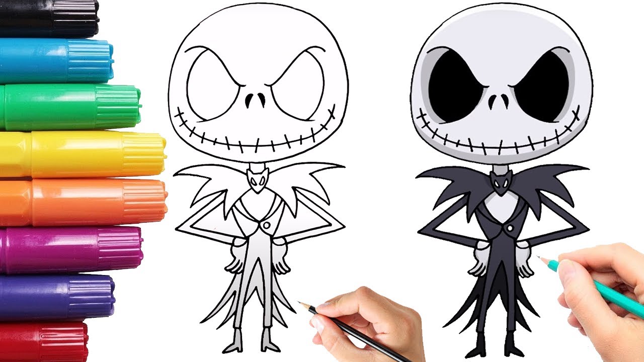 How to Draw Jack Skellington | Christmas Tutorial - YouTube