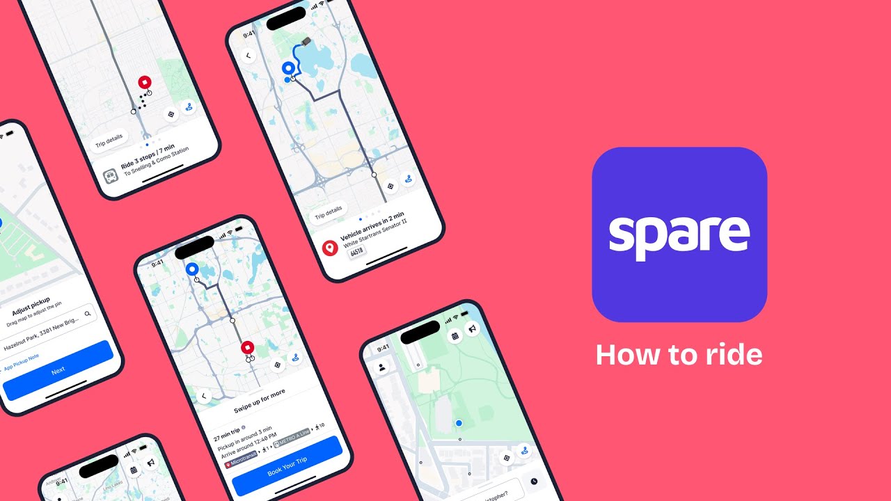 Spare Rider app: How to book a ride - YouTube