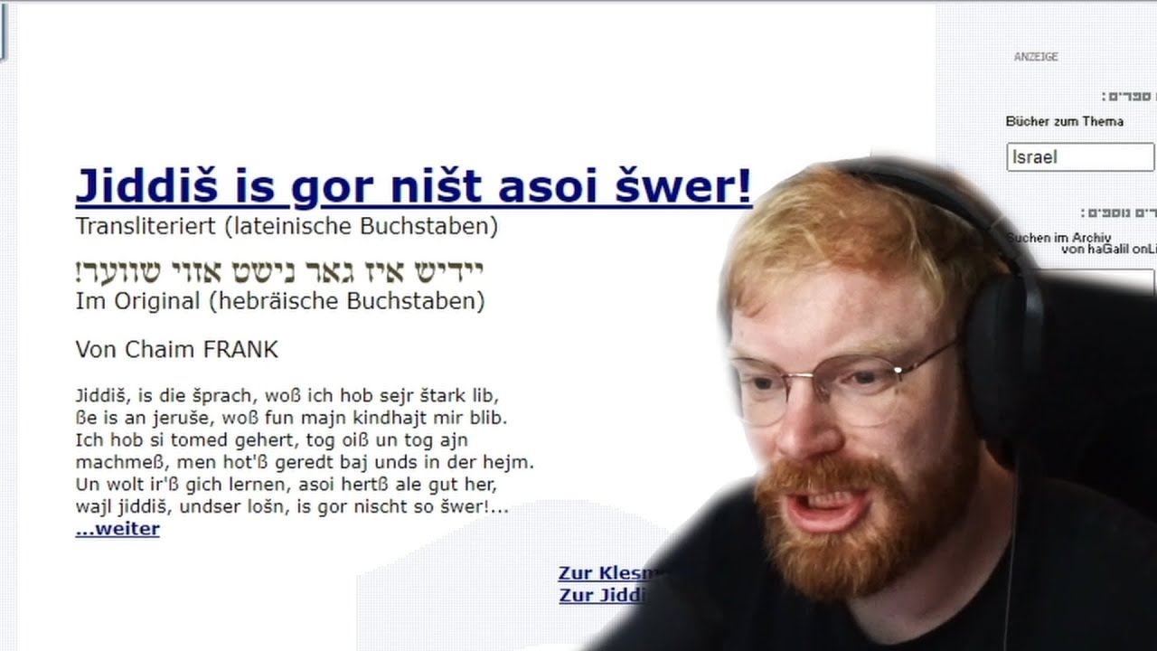 Genius Streamer Reads And Understands Yiddish - YouTube