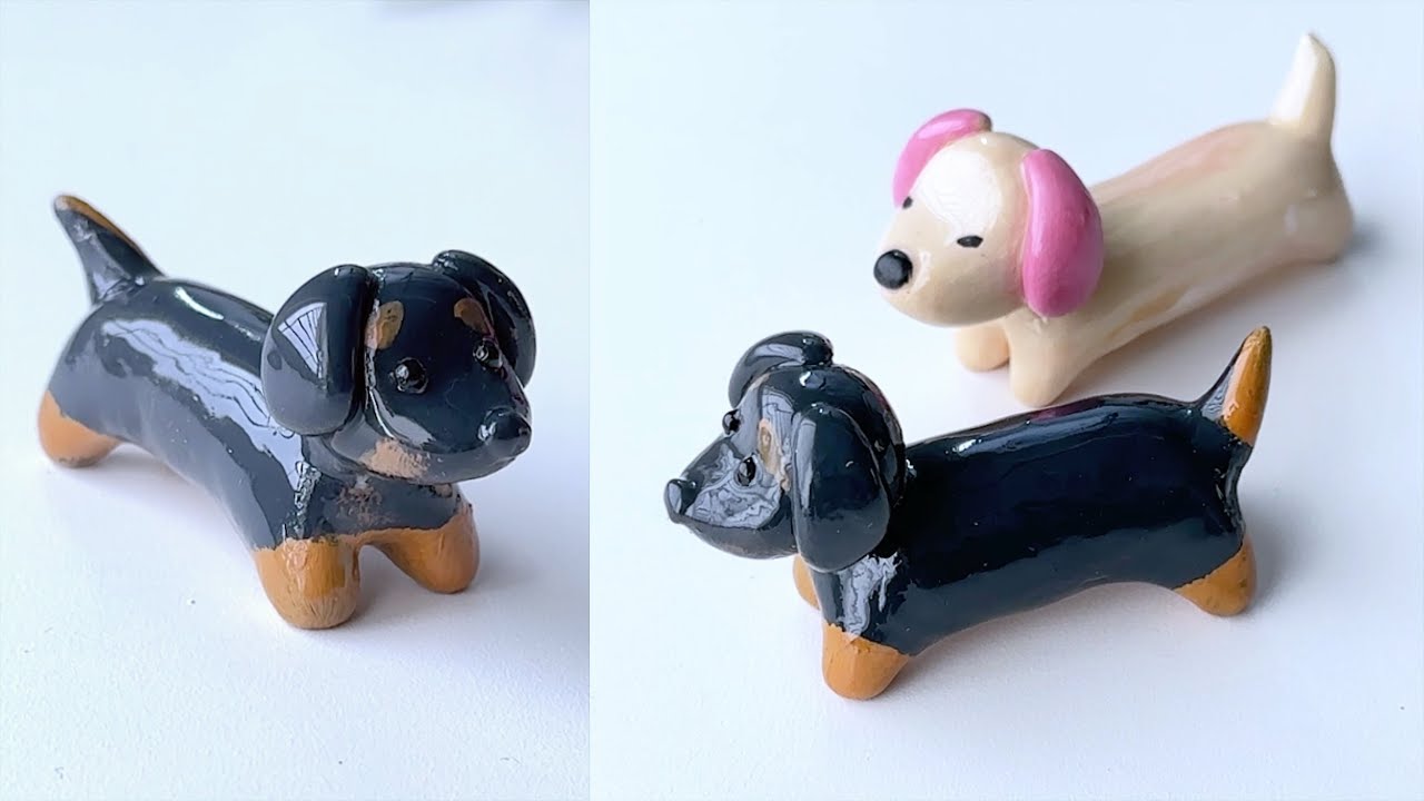 Make resin coated dogs with air dry clay | Step by Step Tutorial for ...