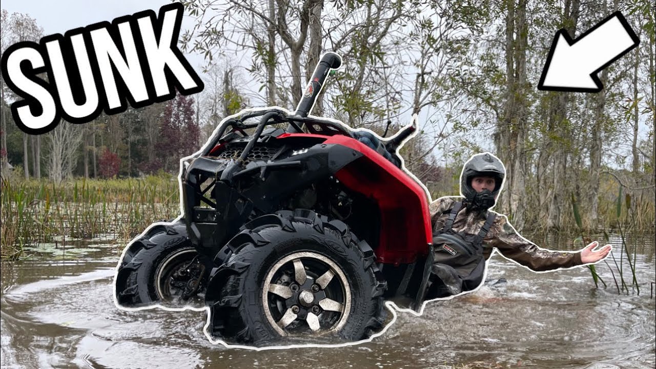 Freezing Cold Swamp SINKS HONDA RANCHER! - YouTube