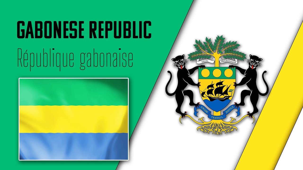 4K Animation du drapeau du Gabon avec l'hymne national | 4K Gabon flag ...