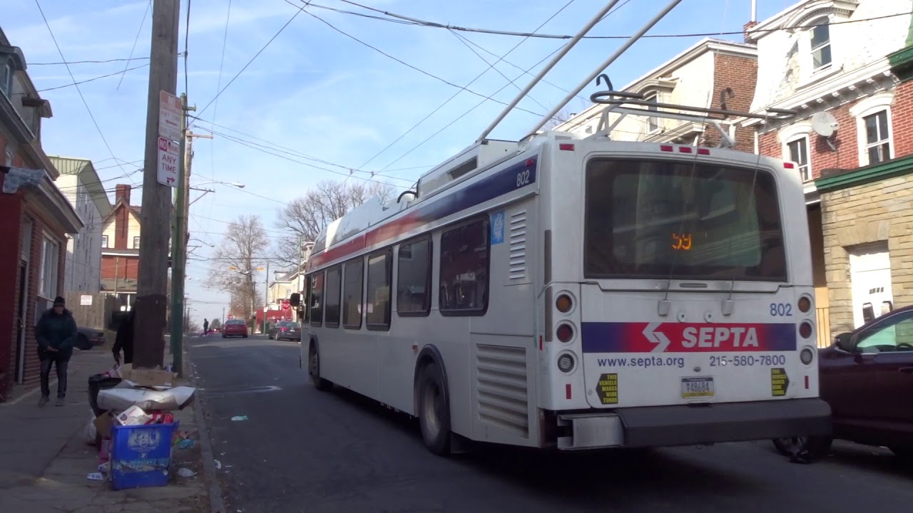 SEPTA Bus: Castor/Bustleton bound E40LFR 802 Rt.59 leaving Arrott TC ...
