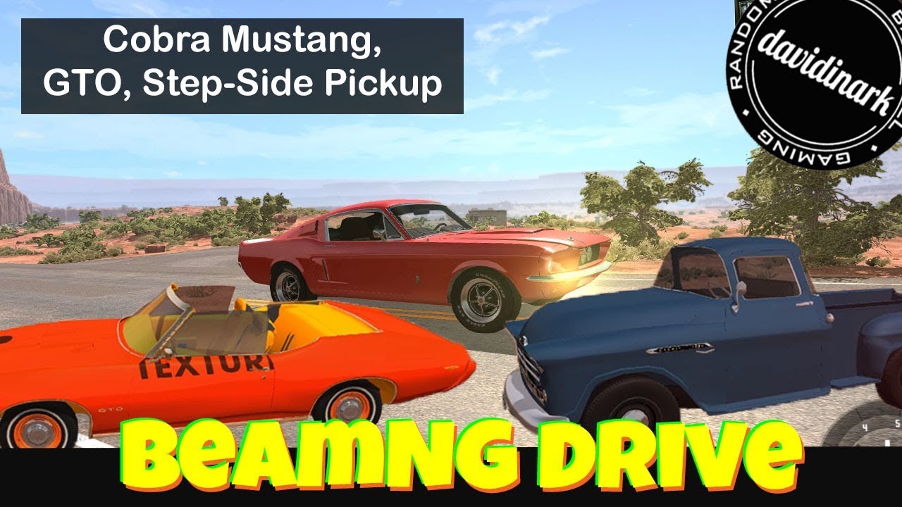 COBRA MUSTANG, GTO, GAVRIL CLASSIC TRUCK - BeamNG Drive - YouTube