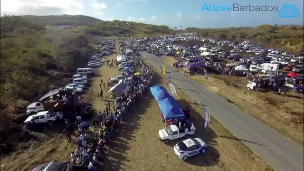 Aerial footage of the Thicketts Thriller drag race in Barbados - YouTube