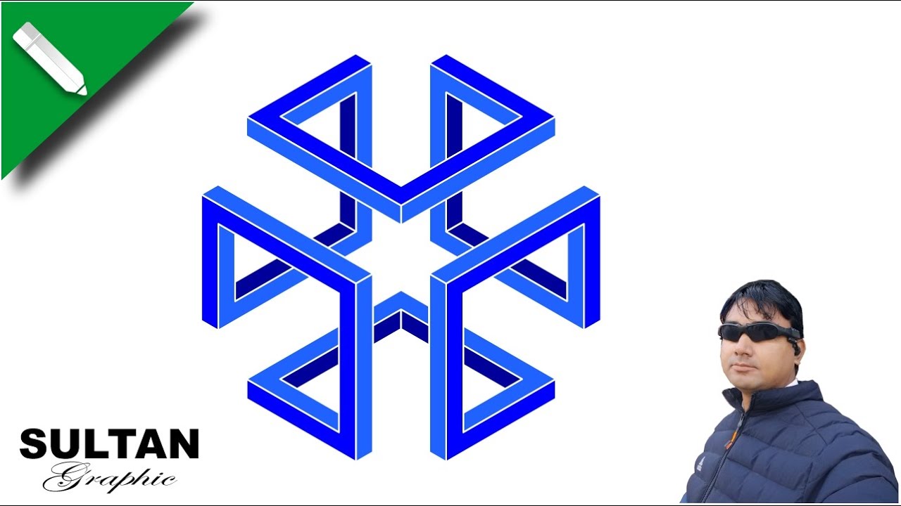 3D Geometric Logo Design in Coreldraw | Coreldraw tutorials | Sultan Graphic | #coreldraw - YouTube