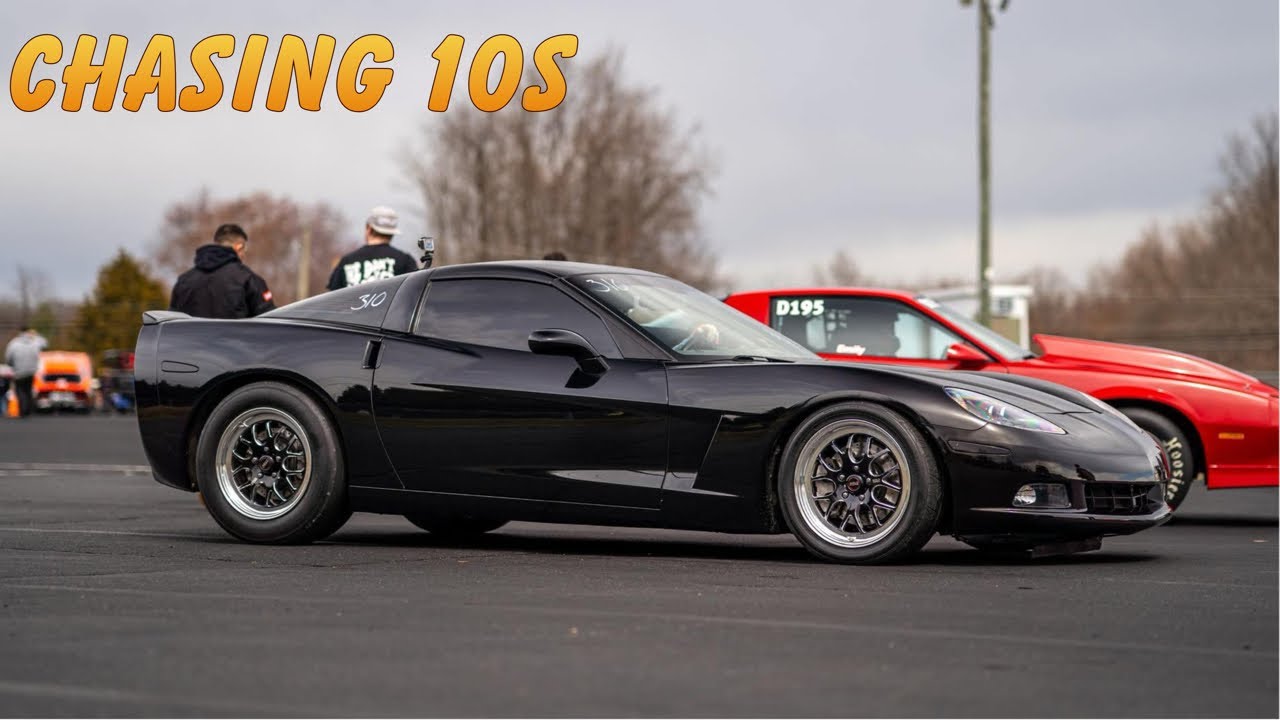 Racing the boosted c6 at the track - YouTube