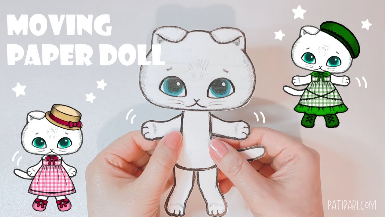 How to make ★ [Moving! Dress-up Paper CAT] ★DIY★ without wire【Retro ...