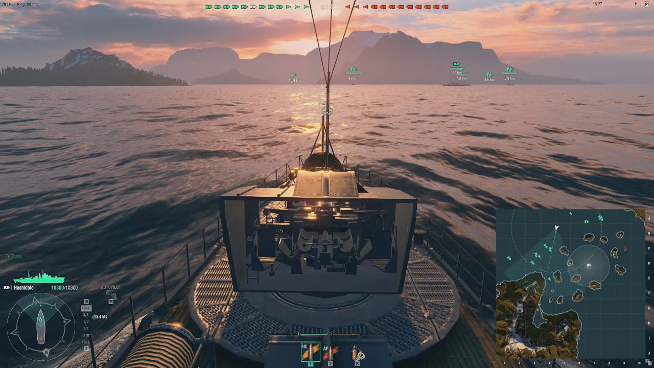 World of Warships, IJN Hashidate tier 1, 1st ol battle. - YouTube