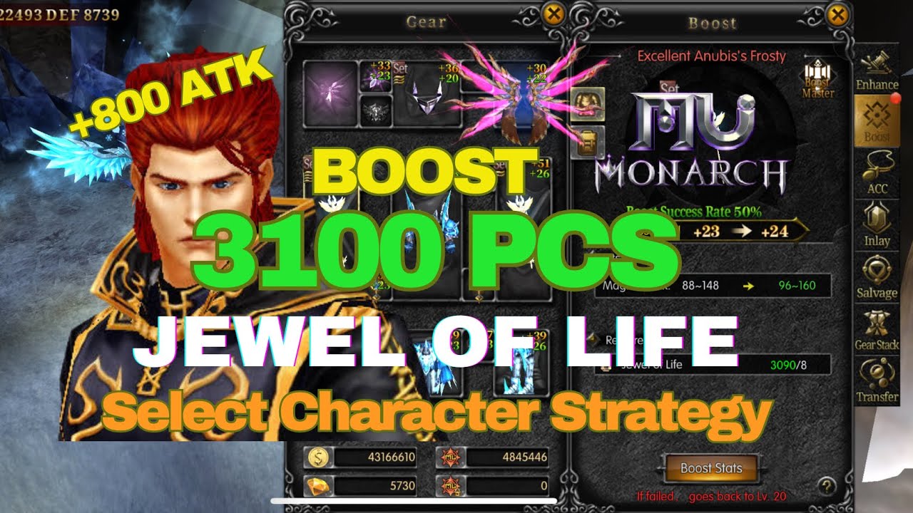 MU MONARCH - 3100 Jewels of Life - Select Character Strategy # ...