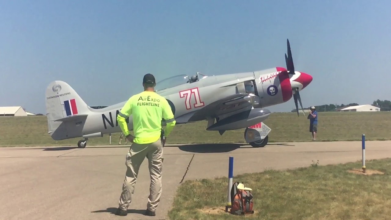 Hawker Sea Fury "Sawbones" splutters to life - YouTube