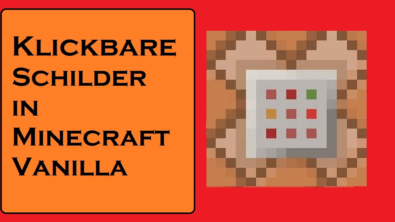 [Tutorial] Klickbare Schilder in Minecraft Vanilla - sogar ohne OP ...