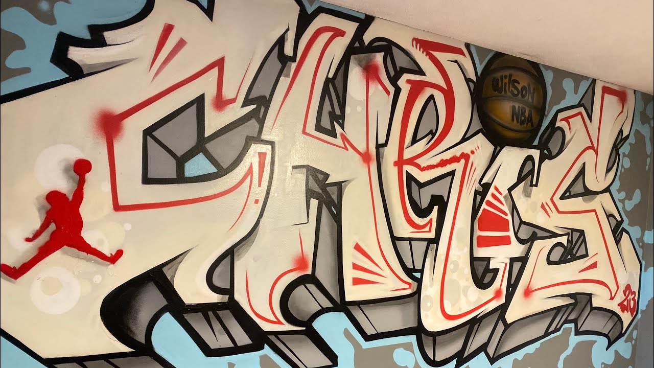 Behind The Art!! Graffiti Piece Surprise For My Sons Room Featuring ...