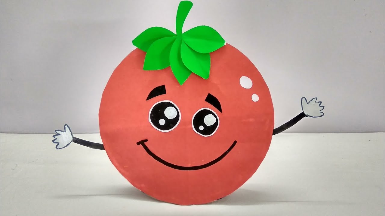 HAPPY DANCING TOMATO | DIY PAPER TOMATO FOR KIDS | DIY PAPER CRAFT ...